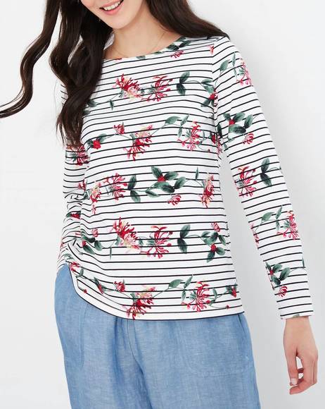 Joules | Tops | New Joules Harbour Print Long Sleeve Jersey Top In ...